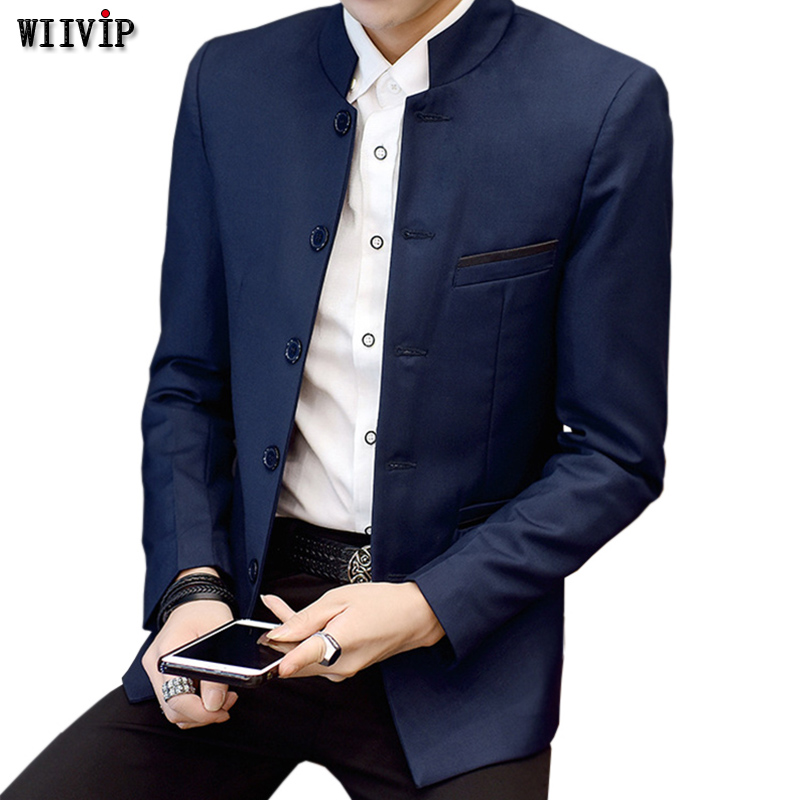 Spring Stand Mandarin Collar Men Blazer Young Man ... – Grandado