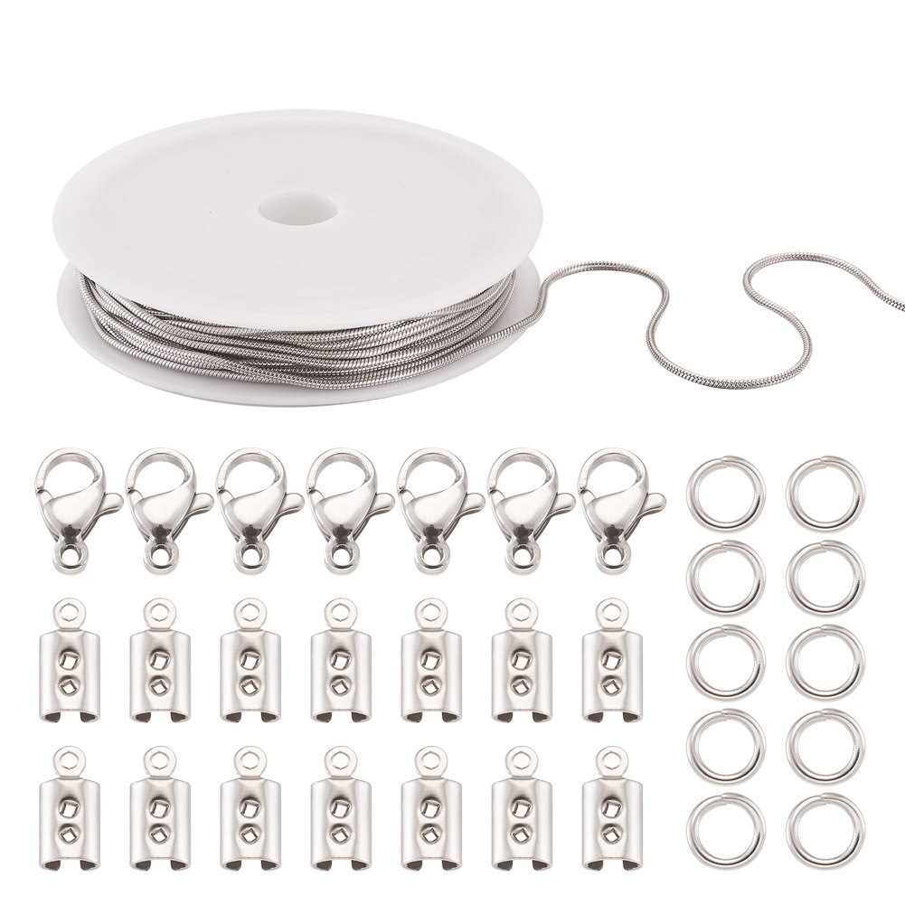 5m Stainless Steel DIY Round Snake Necklace Chains... – Grandado