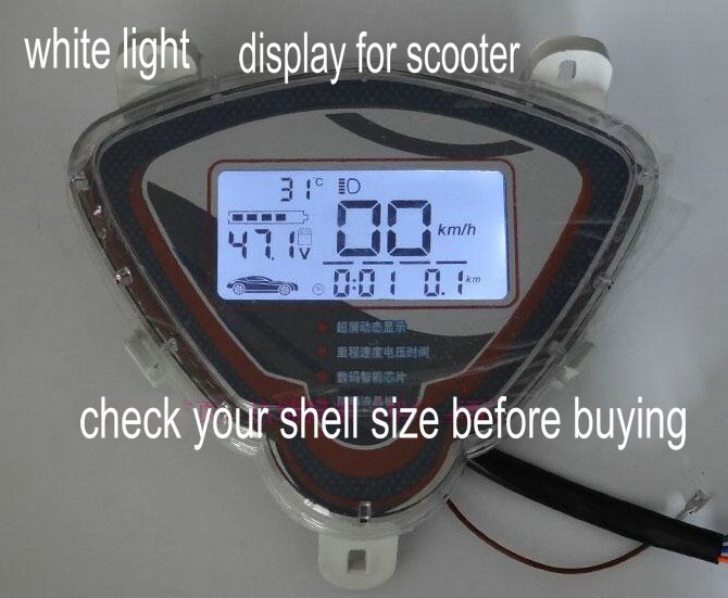 white screen speedometer 48-96v LCD display instru... – Vicedeal