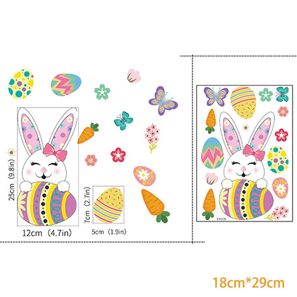 Happy Easter Electrostatic Window Stickers Rabbit ... – Grandado