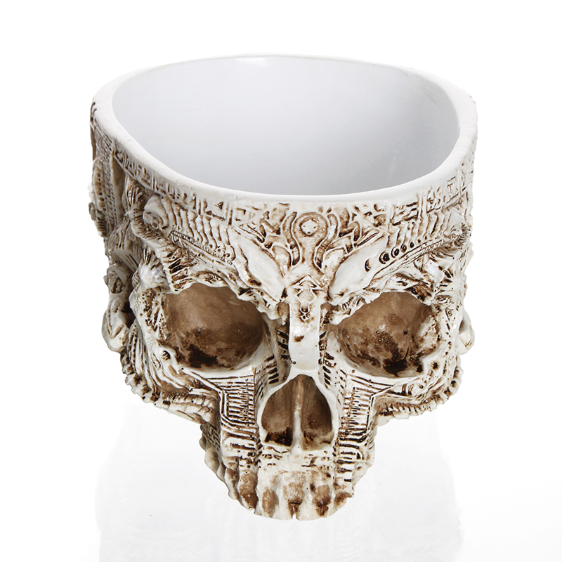 Hand Carved Skull Flower Pot Human Skull Bone Bowl... – Grandado