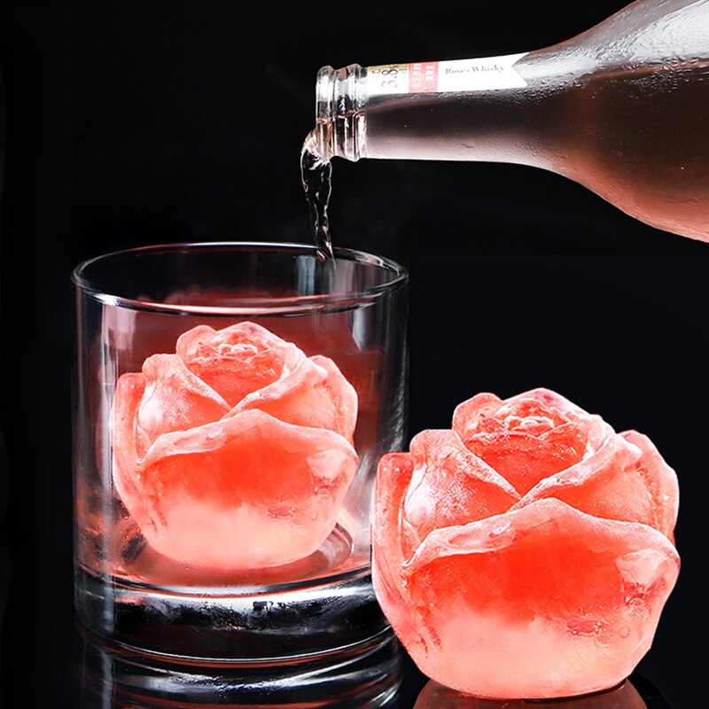 Ice Cube Form Silicone Rose Shape Icecream Mold 3D... – Grandado