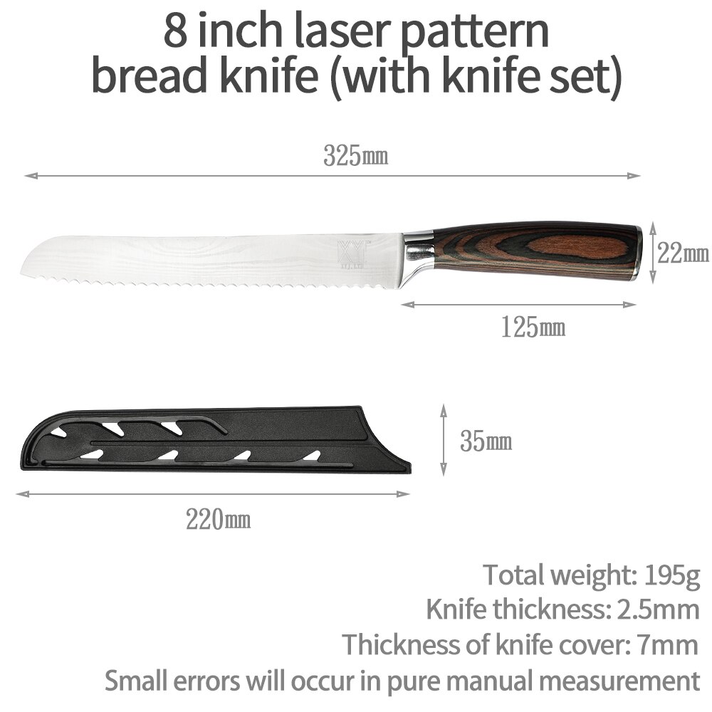 XYJ Kitchen Bread Knife 8 Inch Stainless Steel Ser... – Grandado