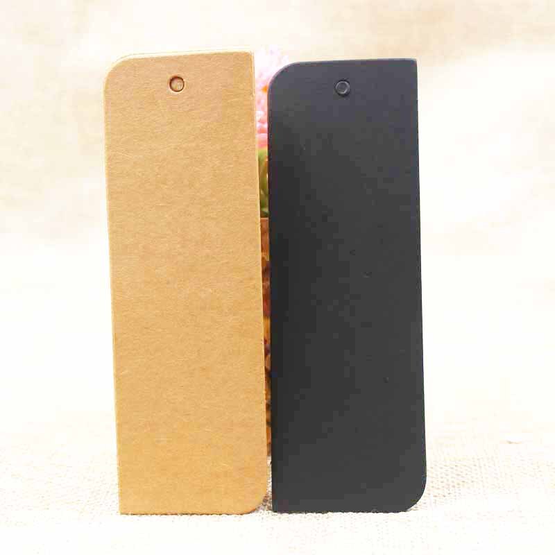 100pcs 4*12cm Blank kraft/black paper hang tag scr... – Grandado