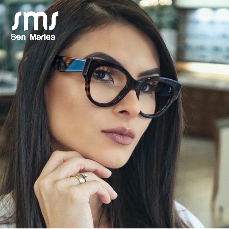 Oversized Flat Mirror Female Glasses Frame Vintage... – Vicedeal