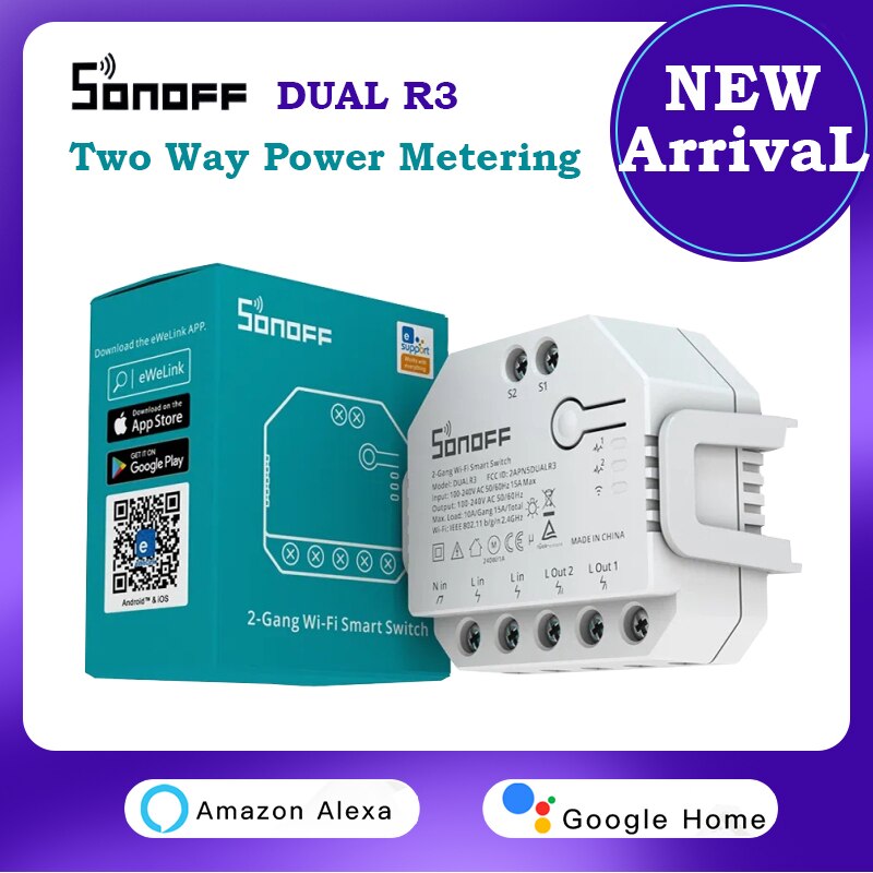 SONOFF Dualr3 Dual Relay Module Wifi DIY Mini Swit... – Vicedeal