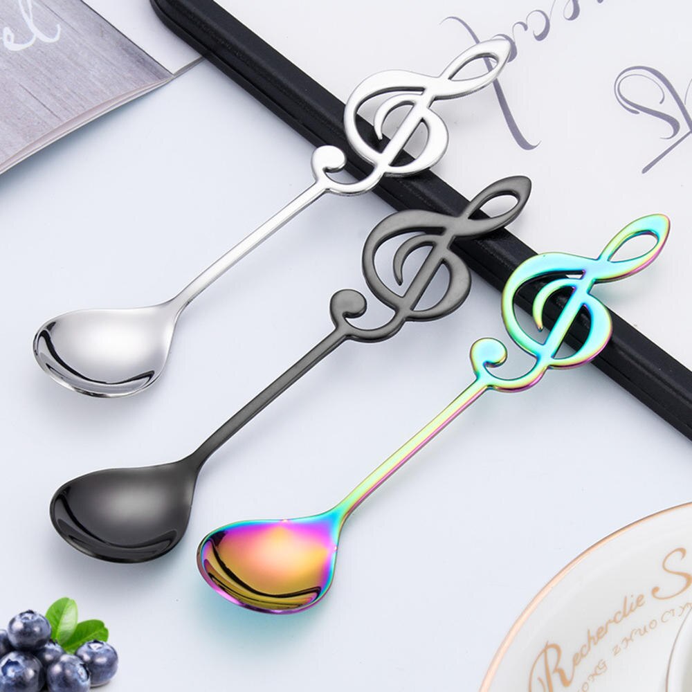 Stainless Steel Musical Notes Guitar Spoon Milk Co... – Grandado
