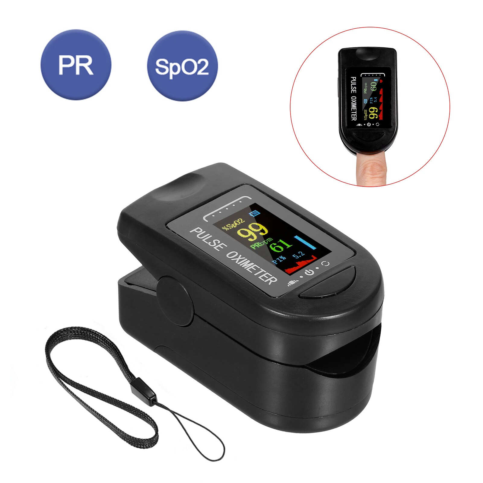 Digital Fingertip Pulse Oximeter OLED Blood Oxygen... – Vicedeal
