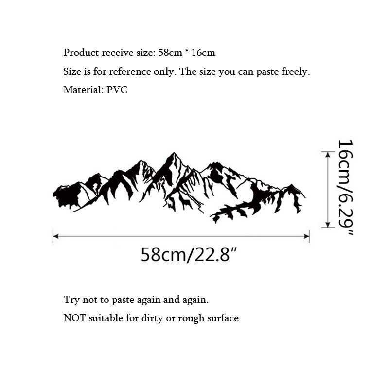 Mountain range gesneden Muur Sticker voor woonkame... – Vicedeal