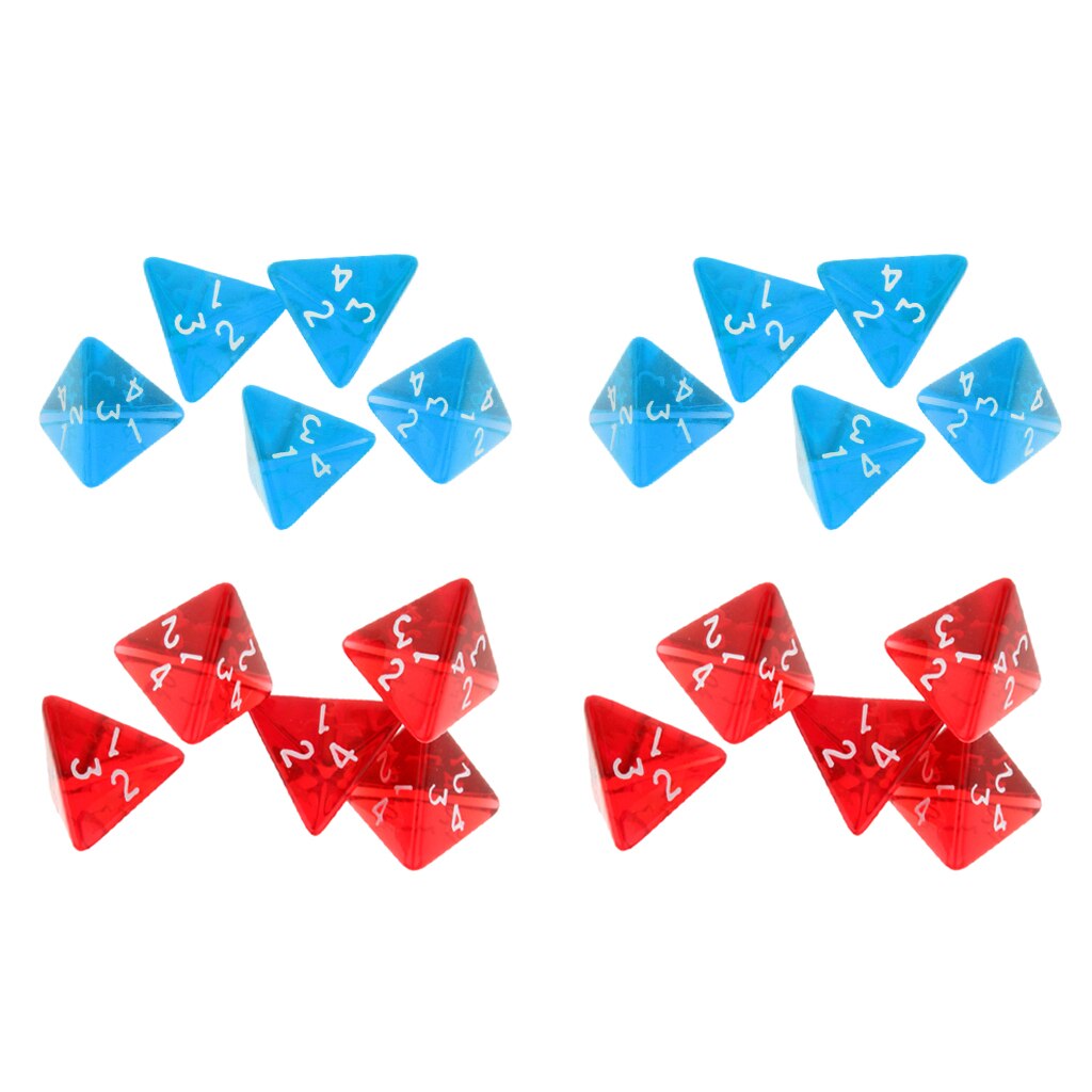 Pack Of 20 Acrylic Multi-Sided Dice D4 D&D RPG... – Vicedeal