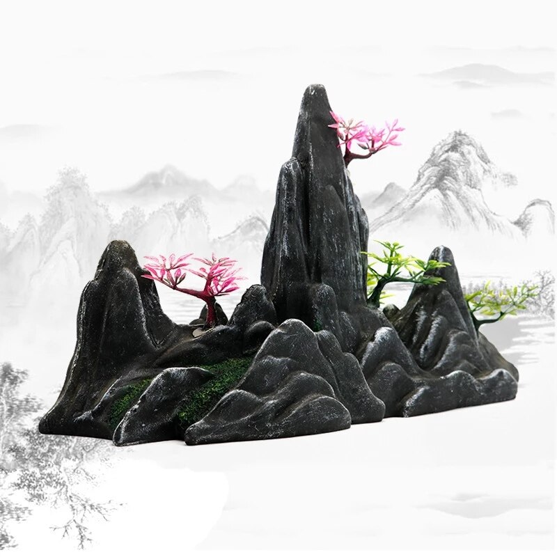 Rockery Fish Tank Landscaping Rockery Aquarium Dec... – Grandado