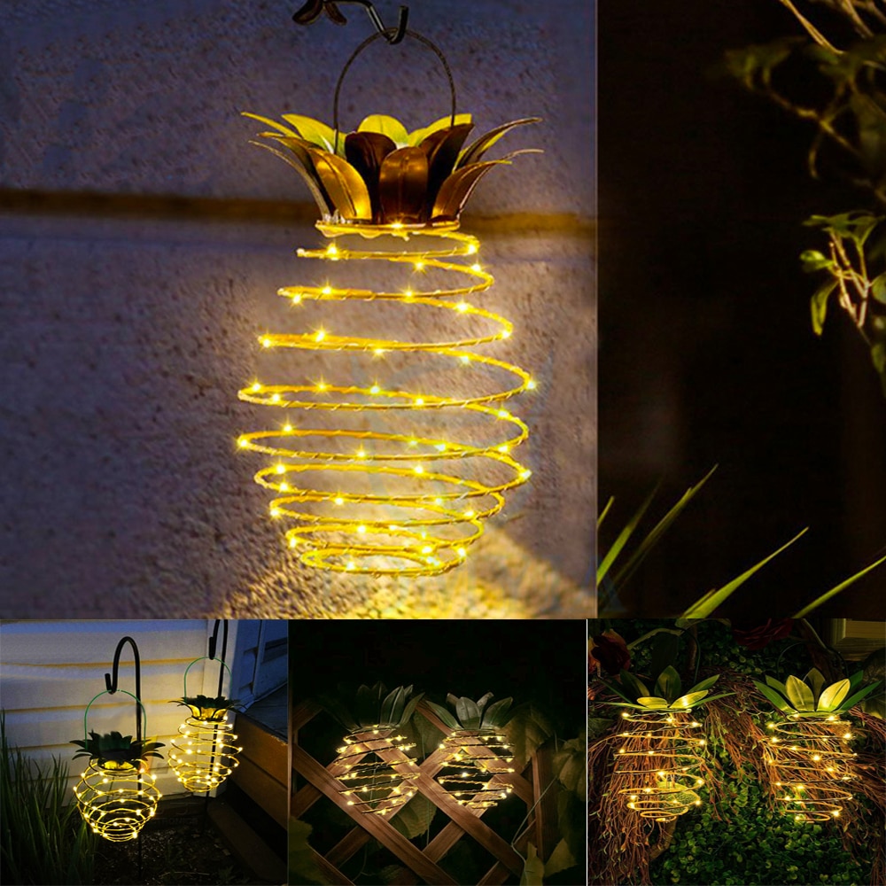XUNATA Solar Garden Lights Pineapple Shape Outdoor... – Vicedeal