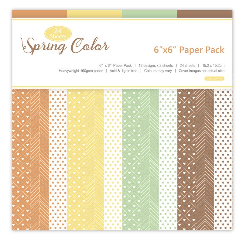 24 sheets 6"X6"Spring colors Pattern Scr... – Grandado