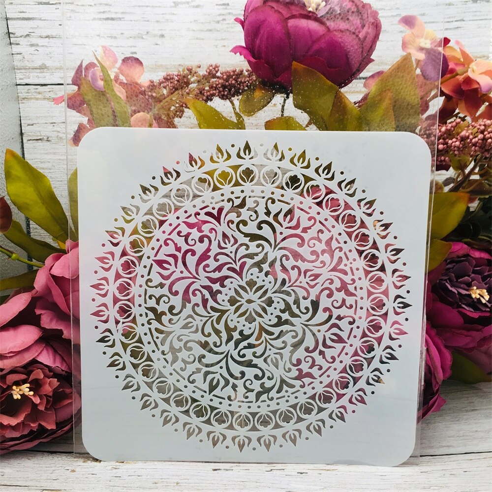 9Pcs 15*15cm Mandala Round Wheel DIY Layering Sten... – Grandado