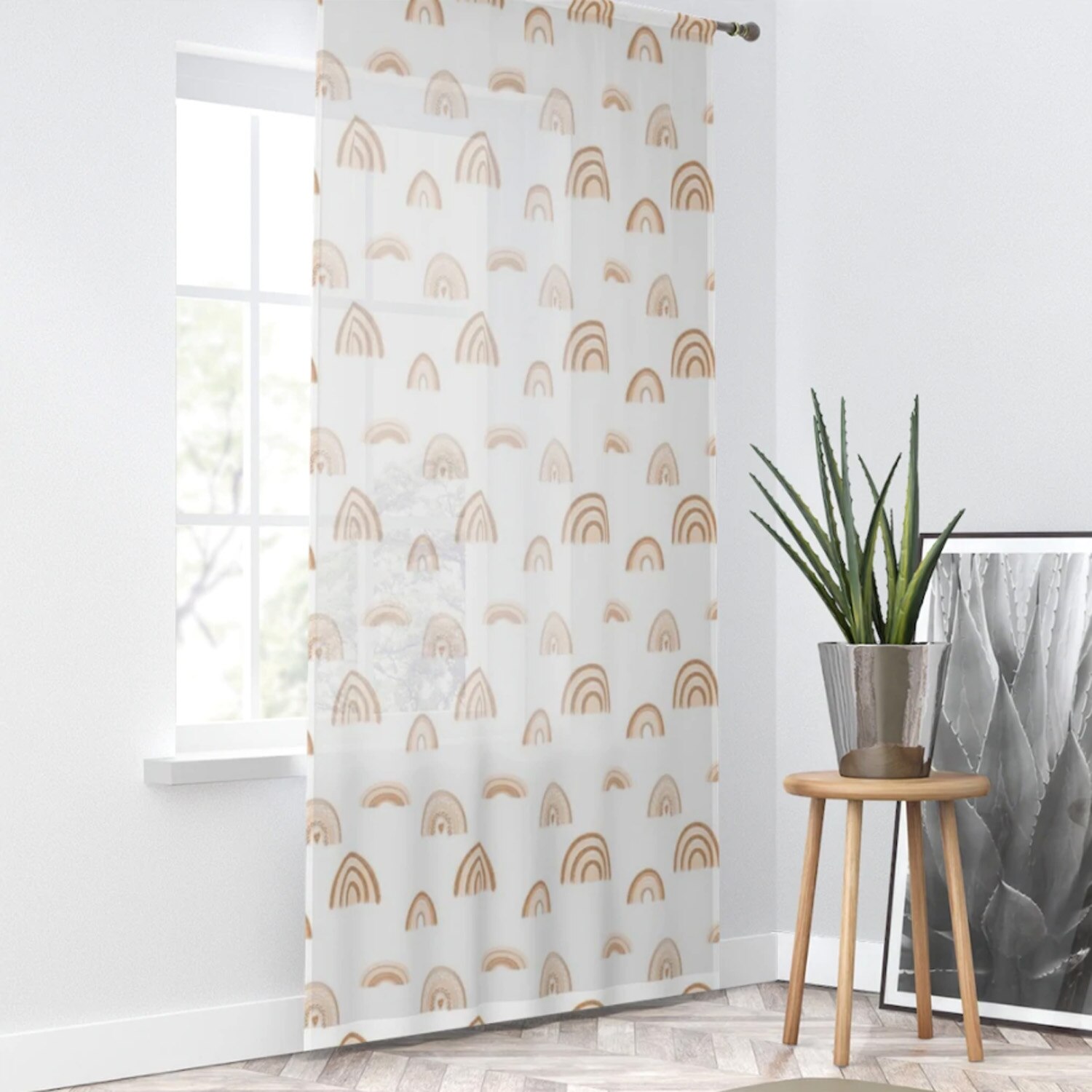 LVYZIHO Watercolor Rainbow Sheer Curtain Single Pa... – Grandado