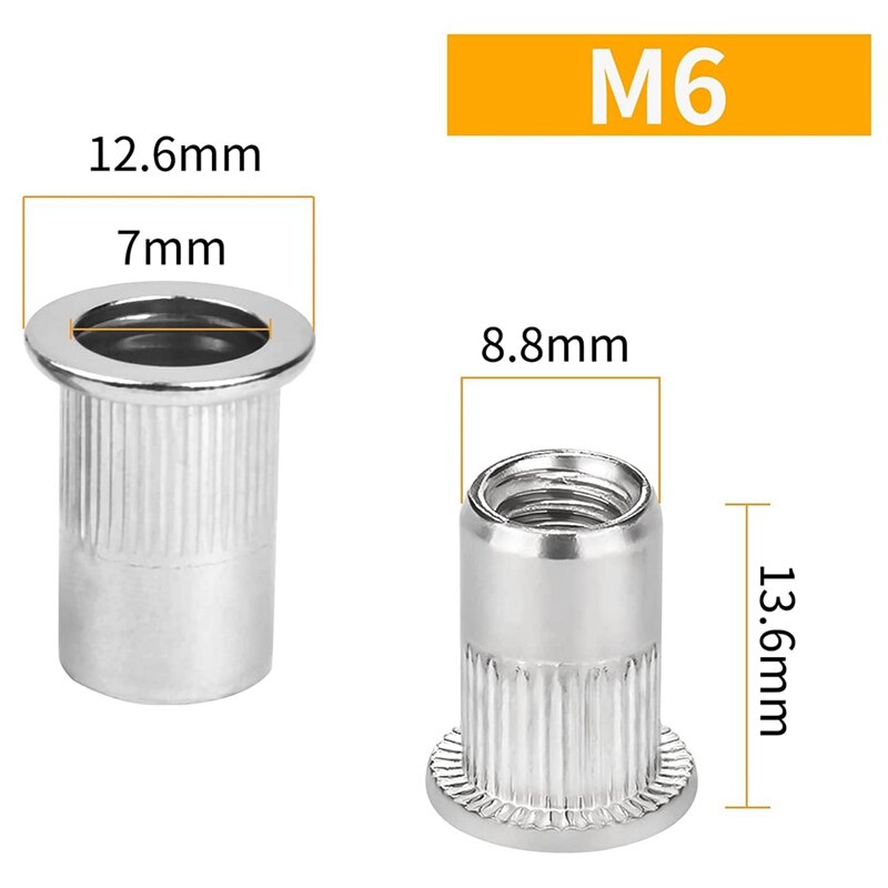 Rivet Nuts Assortment M6, 80 Pieces Rivet Nut M6 A... – Vicedeal