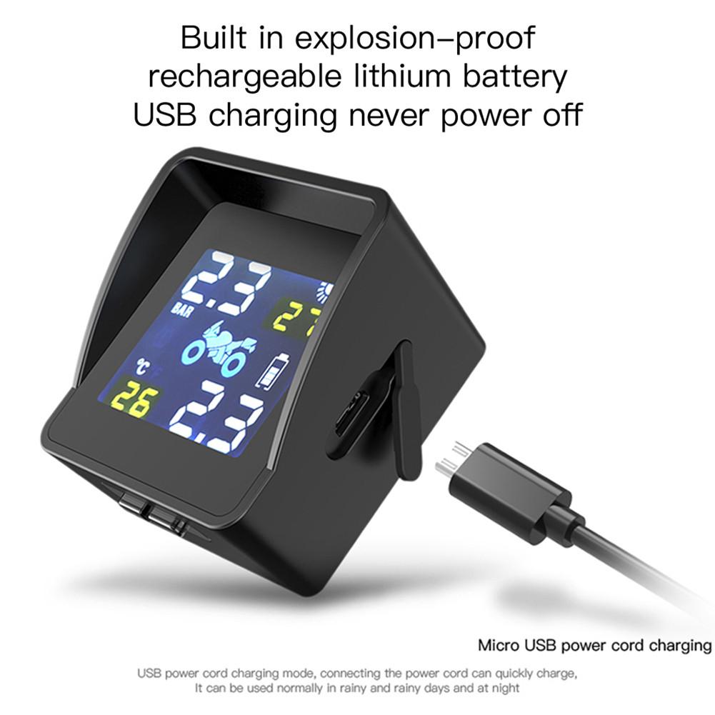 Solar Wireless Motorcycle Tire Pressure Monitoring... – Grandado