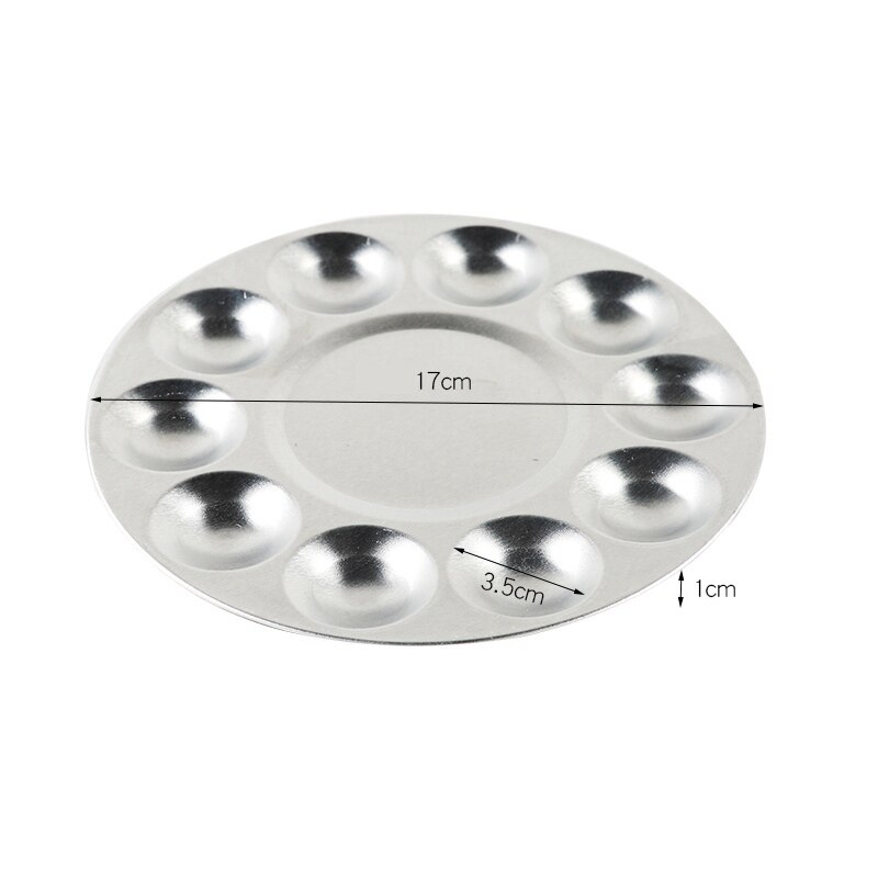 10 Holes Aluminum Paint Palette Plate Round Waterc... – Grandado