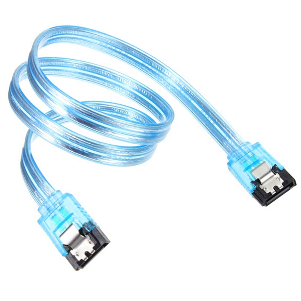 Factory Price SATA 3.0 III Data Cable 50CM Transparent Blue High Speed ...