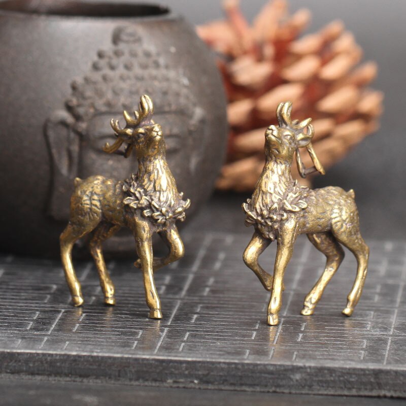 Vintage Copper Deer Ornaments 1 Pair Solid Brass S... – Grandado