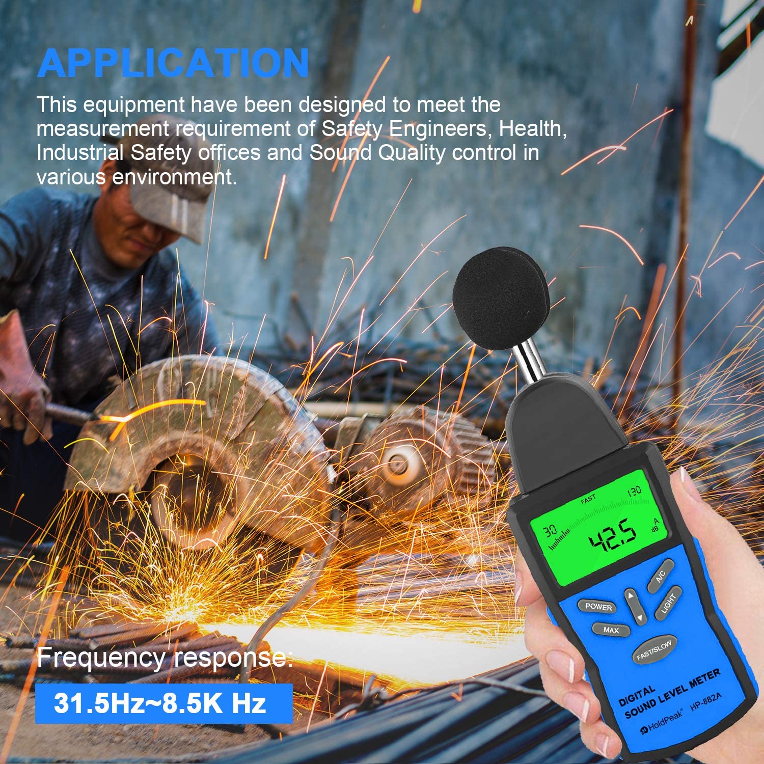 Digital Sound Level Meter HoldPeak HP-882A LCD Noi... – Grandado