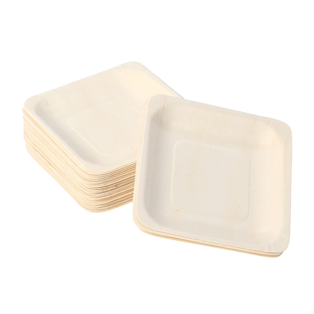 50pcs Square Disposable Wooden Plate Party Plates ... – Vicedeal