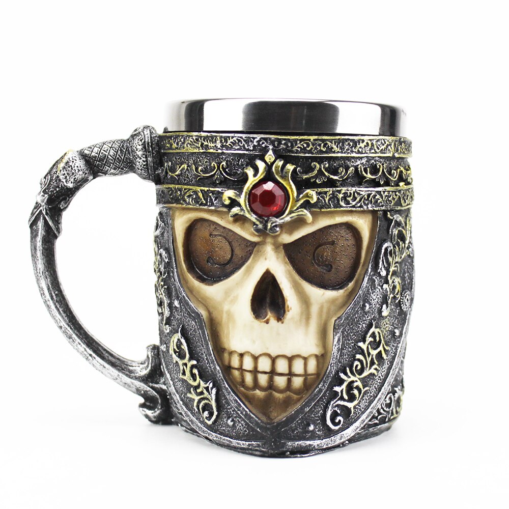 Gothic 3D Skull Coffee Mug Stainless Steel Skeleto... – Grandado