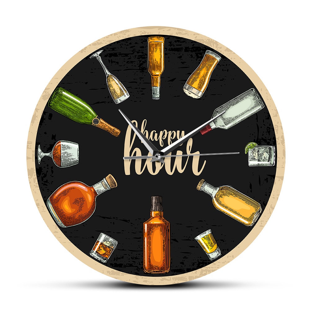 Beer party Happy Hour Pub Wall Art Decor Clock Dri... – Grandado