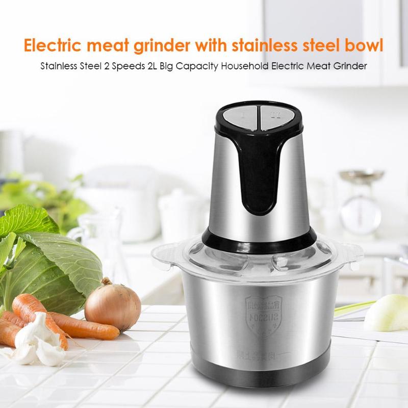 2 Speeds 300W Stainless Steel Meat Grinder 2L Big ... – Grandado