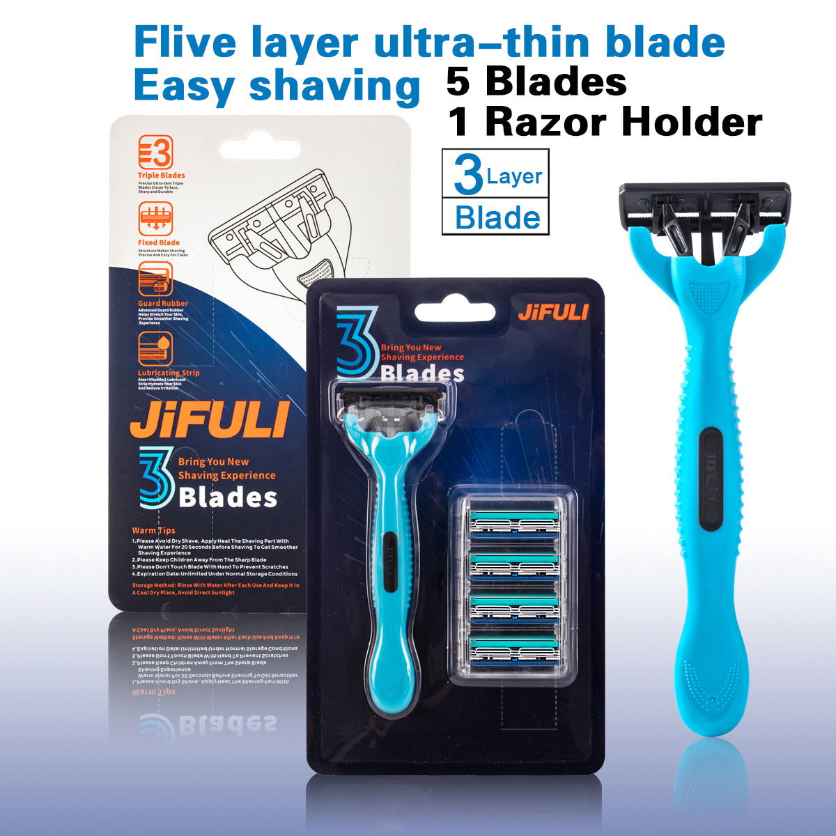 Sikkerhetsbarberblad for menn, 3- lags barberblad ... – Vicedeal