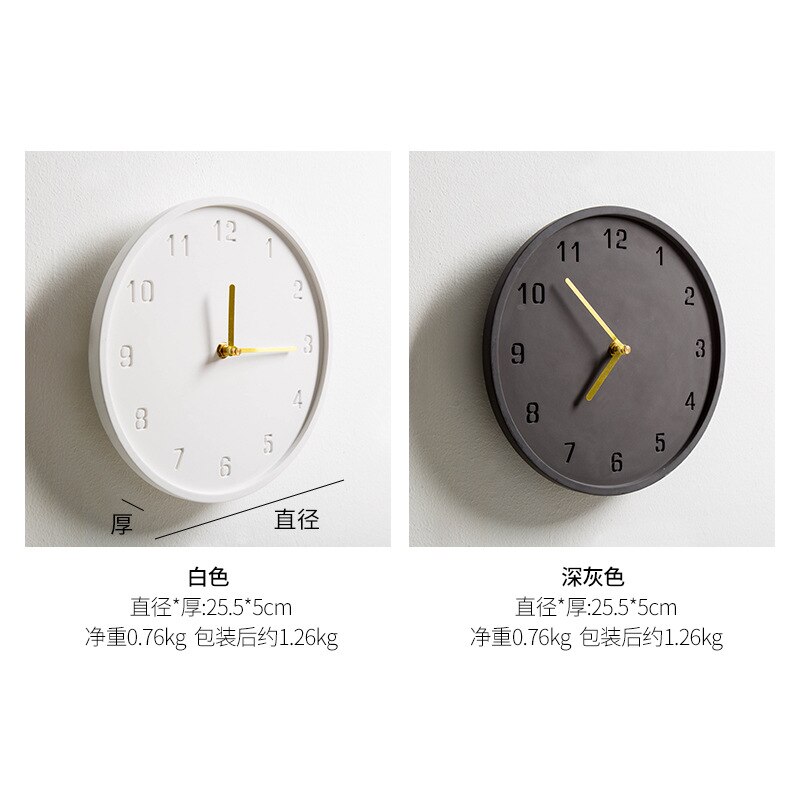 silent nordic concrete clock quartz luxury large c... – Grandado