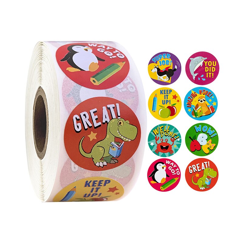 500Pcs/Roll Baby Beloning Stickers Speelgoed Multi... – Grandado