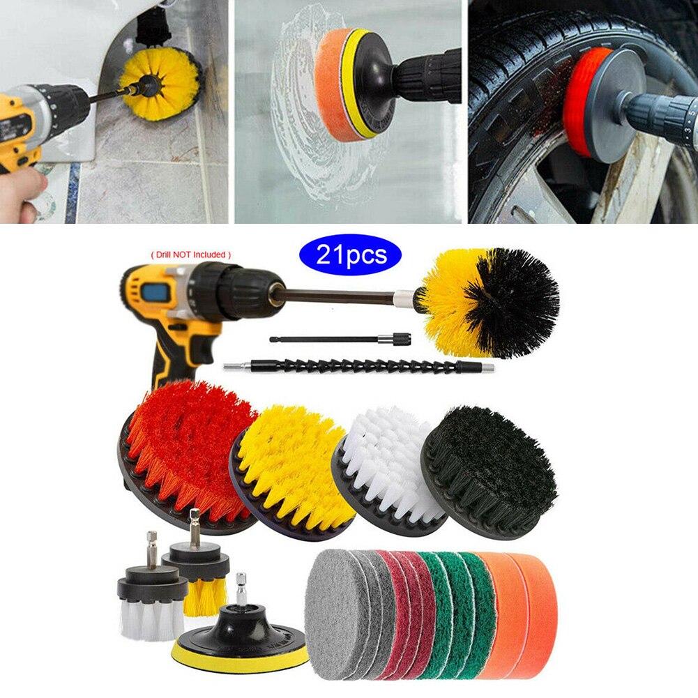 21pcs Drill Brushes Attachment Set Car Wash Brush ... – Vicedeal