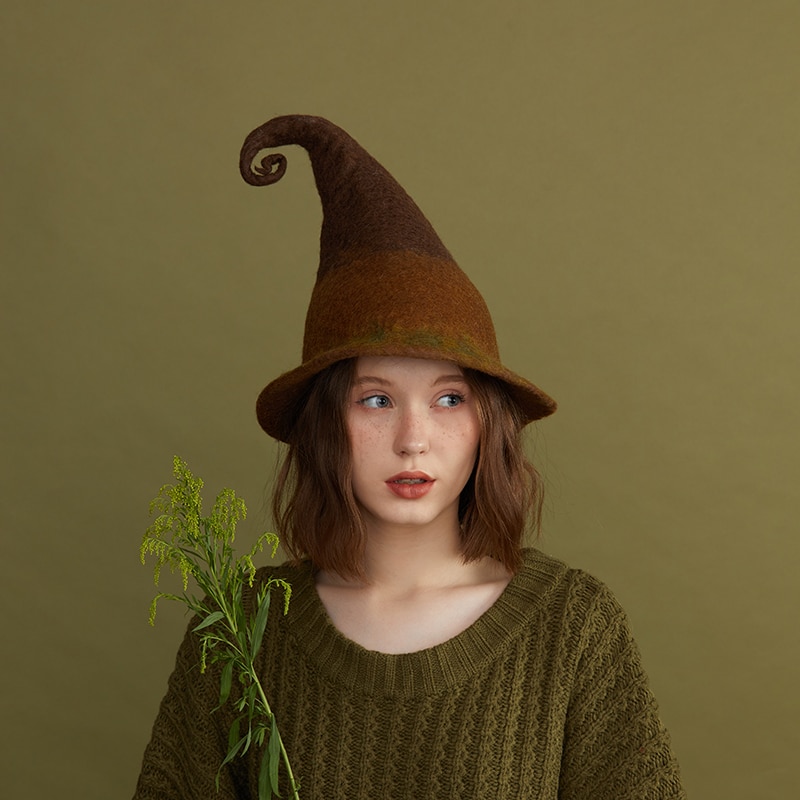 Wool wet felt magician tall hat Halloween hat COS ... – Vicedeal