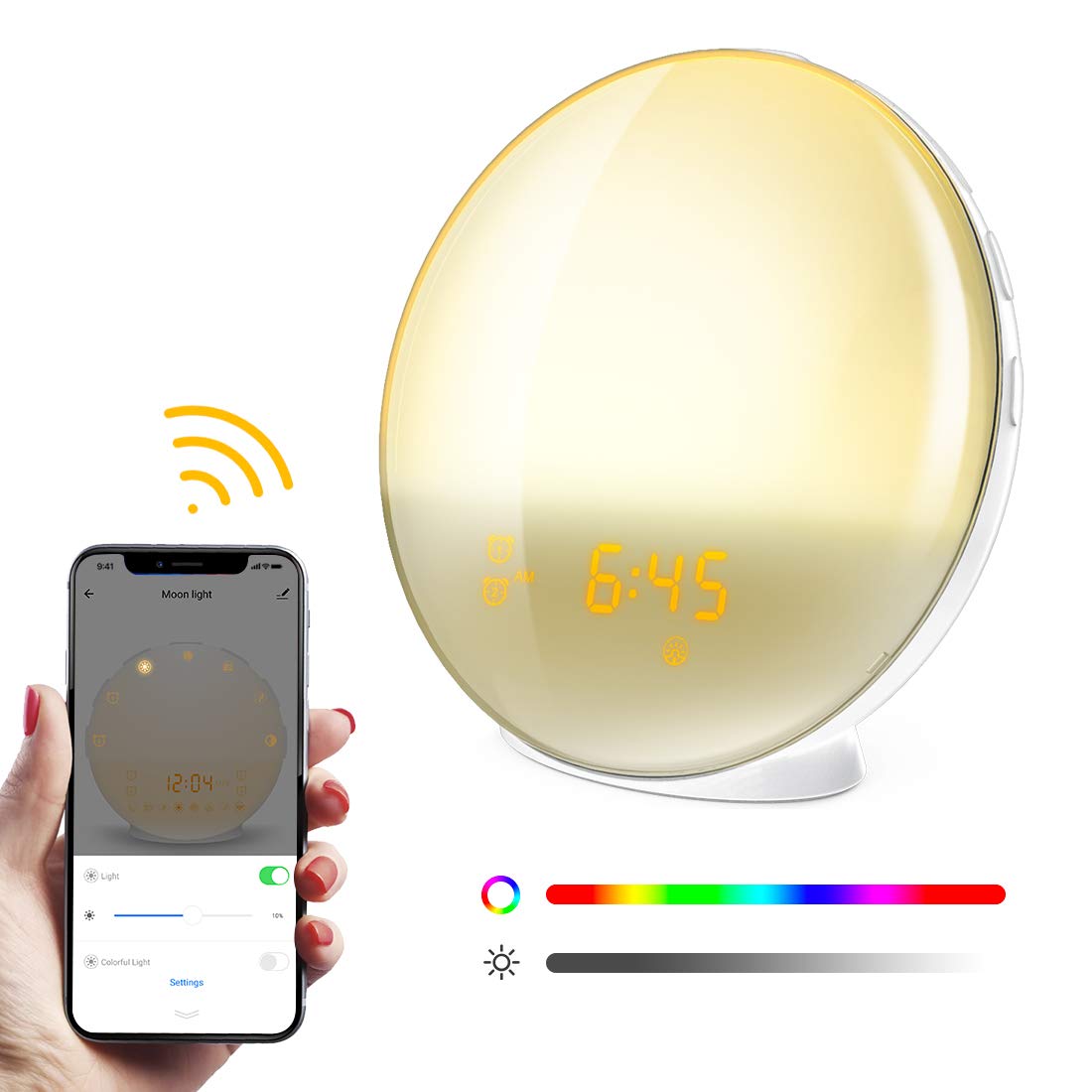 7 Colors Sunrise/Sunset WiFi Smart Wake Up Light W... – Vicedeal