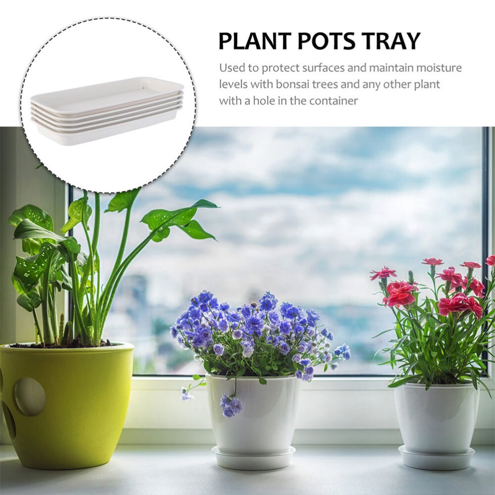 4pcs Flowerpot Trays Rectangular Gardening Pot Tra... – Grandado
