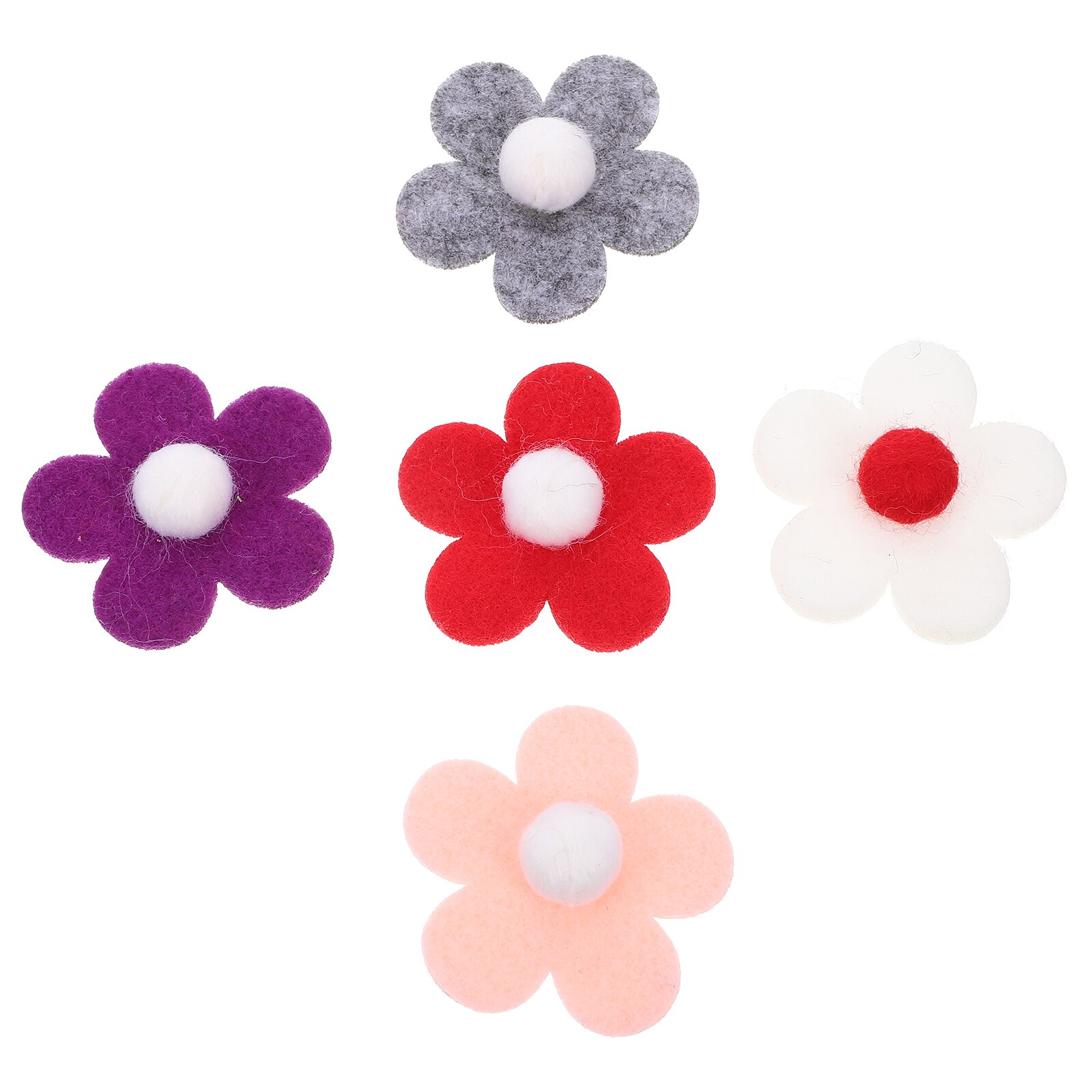 5pcs Felt Flowers Fabric Flower Embellishments Woo... – Grandado