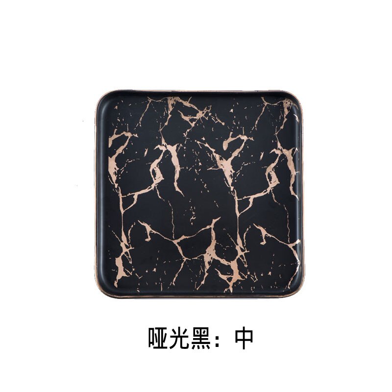 Square Tableware Marble Plates Ceramic Dinner Set ... – Grandado