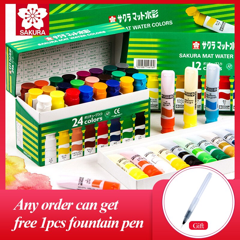 SAKURA 12/15/18/24 Colors Transparent Watercolor P... – Grandado