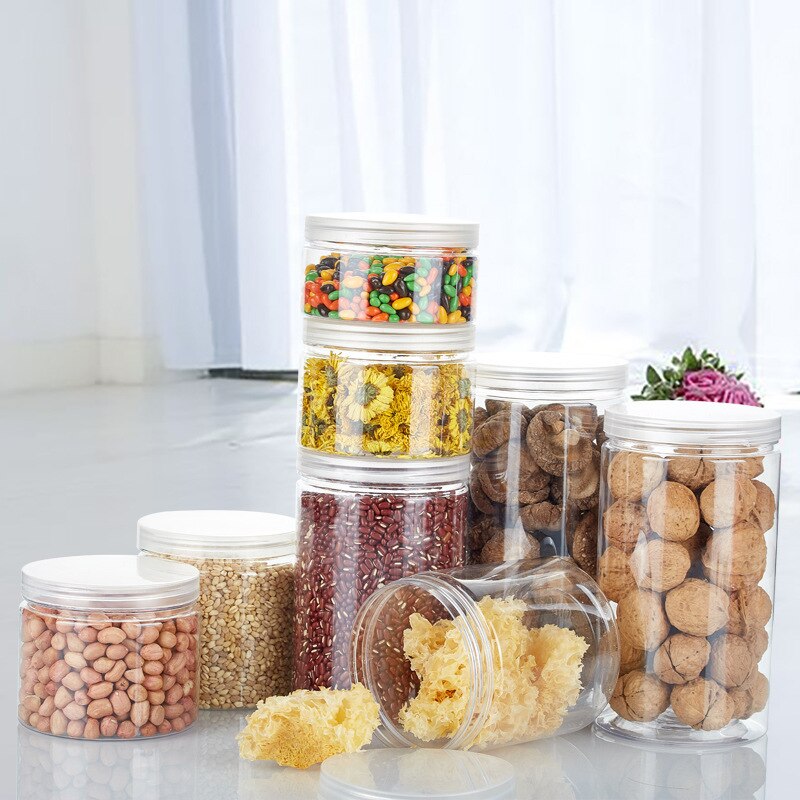 Round Transparent Storage Tank Food Container Plas... – Grandado