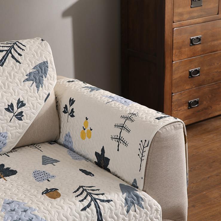 1 piece Sofa Cover Cotton Fabric Plant Printing So... – Grandado