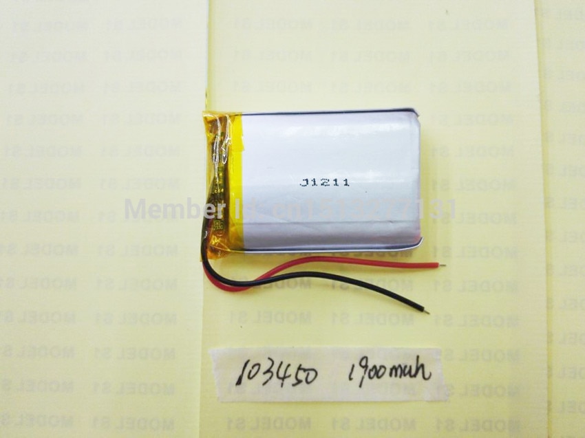 3.7V lithium polymer battery 103450 1900mAh MP3 MP... – Vicedeal