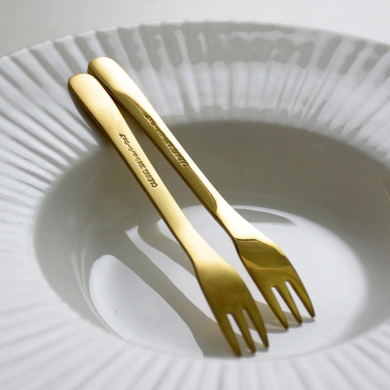 Cake Fork Stainless Steel Gold Forks For Fruit Sal... – Vicedeal