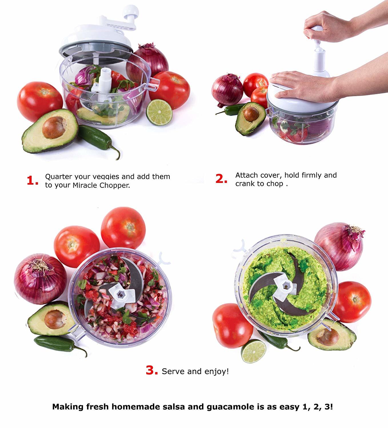 Manual Food Chopper 4 in1 Miracle Chopper Salsa Ma... – Vicedeal