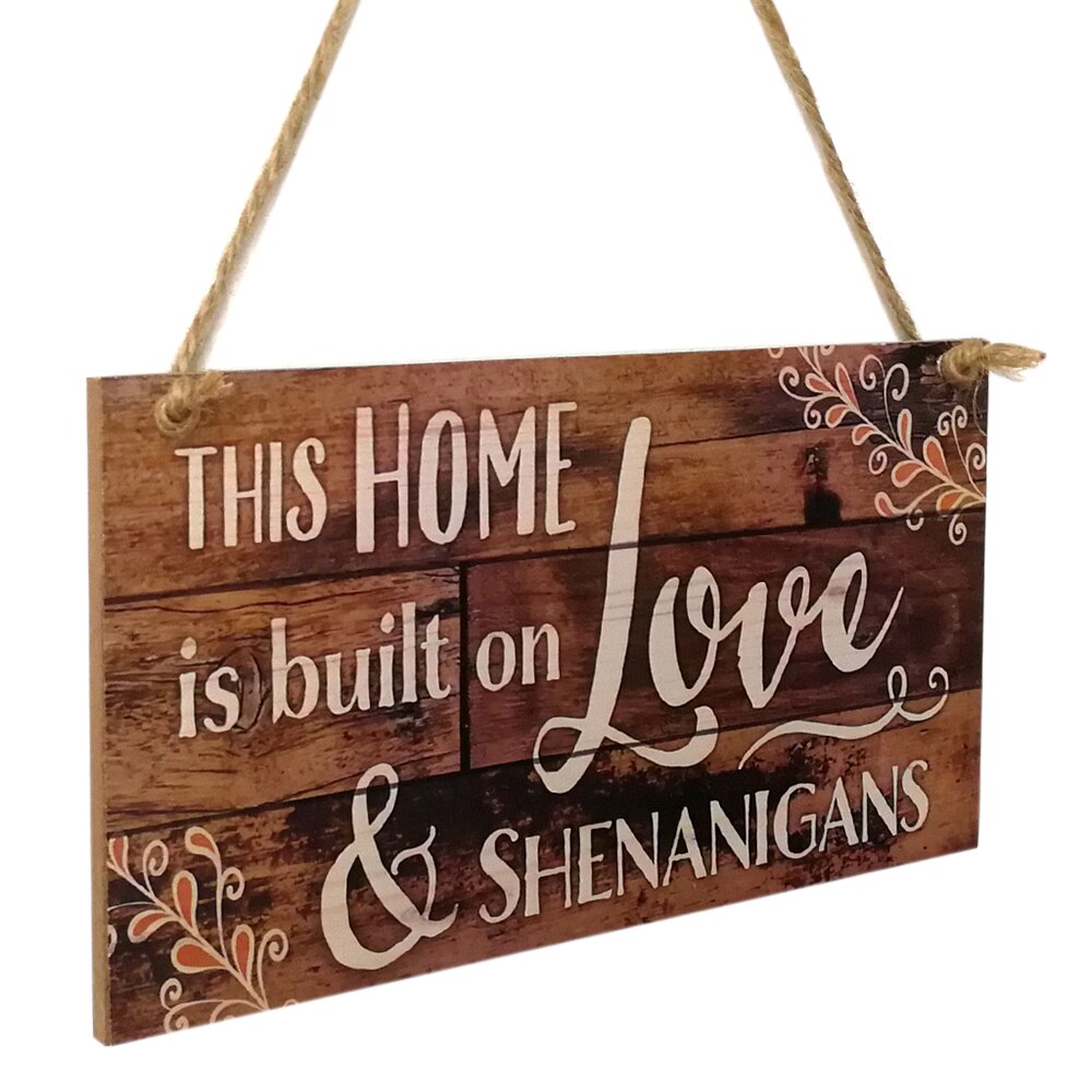 This Home is Built on Love Home Wooden Hanging Sig... – Grandado