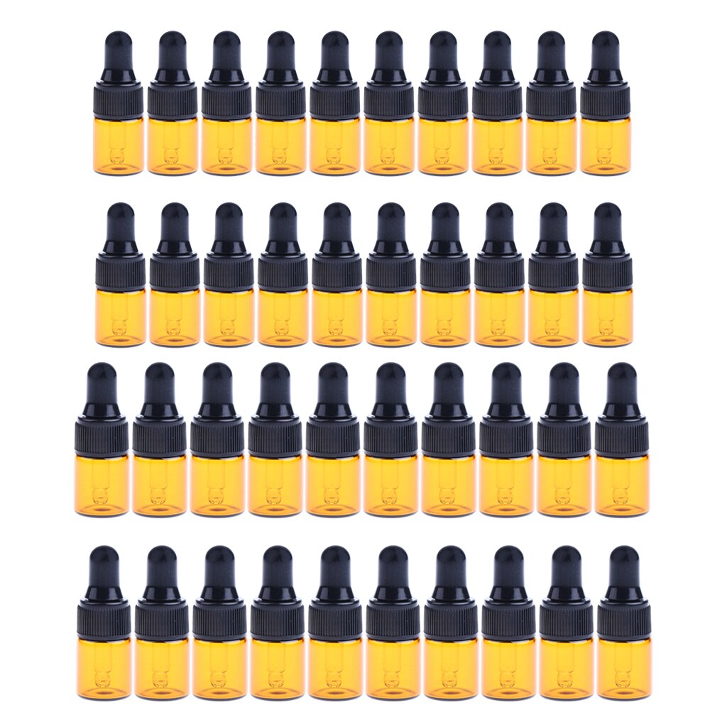 40 Pcs Mini Reagent Dropper bottles Amber Glass Li... – Grandado