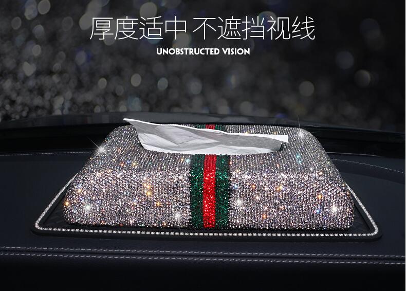 luxury synthetic diamon leather tissue box black t... – Grandado