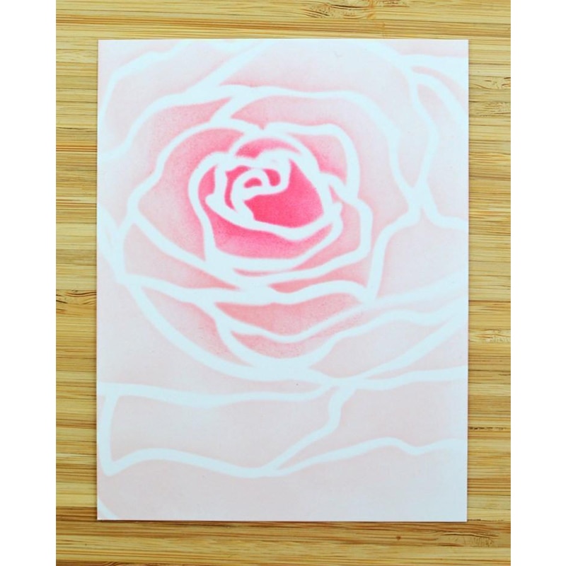 Blooming Rose Flower Plastic Stencil for DIY Scrap... – Vicedeal