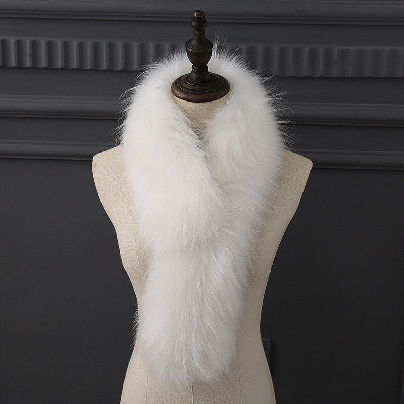 Solid Color Luxury Women Scarf Faux Fur Collar Sca... – Grandado
