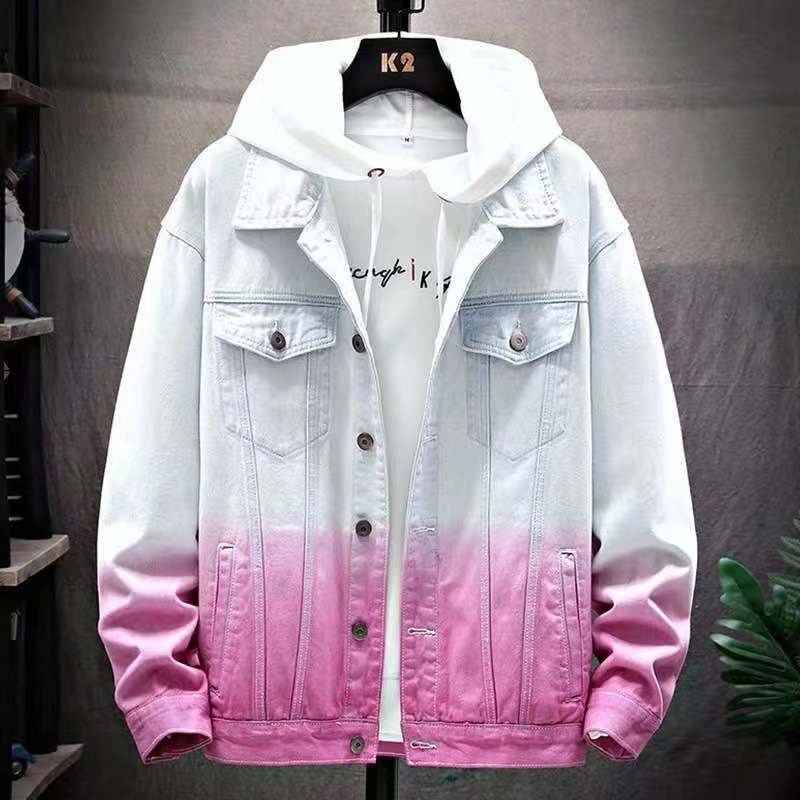Spring Style Men Gradient Color Denim Jacket Teena... – Grandado